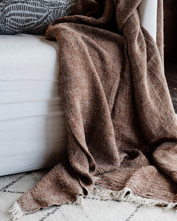 Tabako Linen Throw | Tobacco – Antrim Homewares